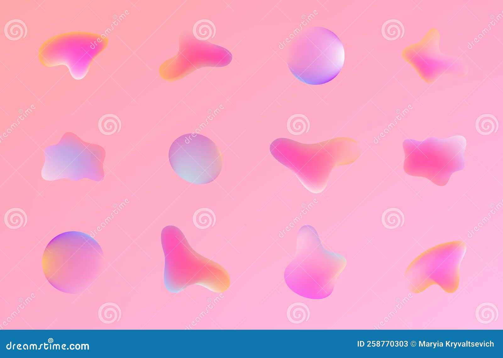 Vector 3d Gradient Spots Set, Liquid Shapes Isolated. Abstract Elements ...