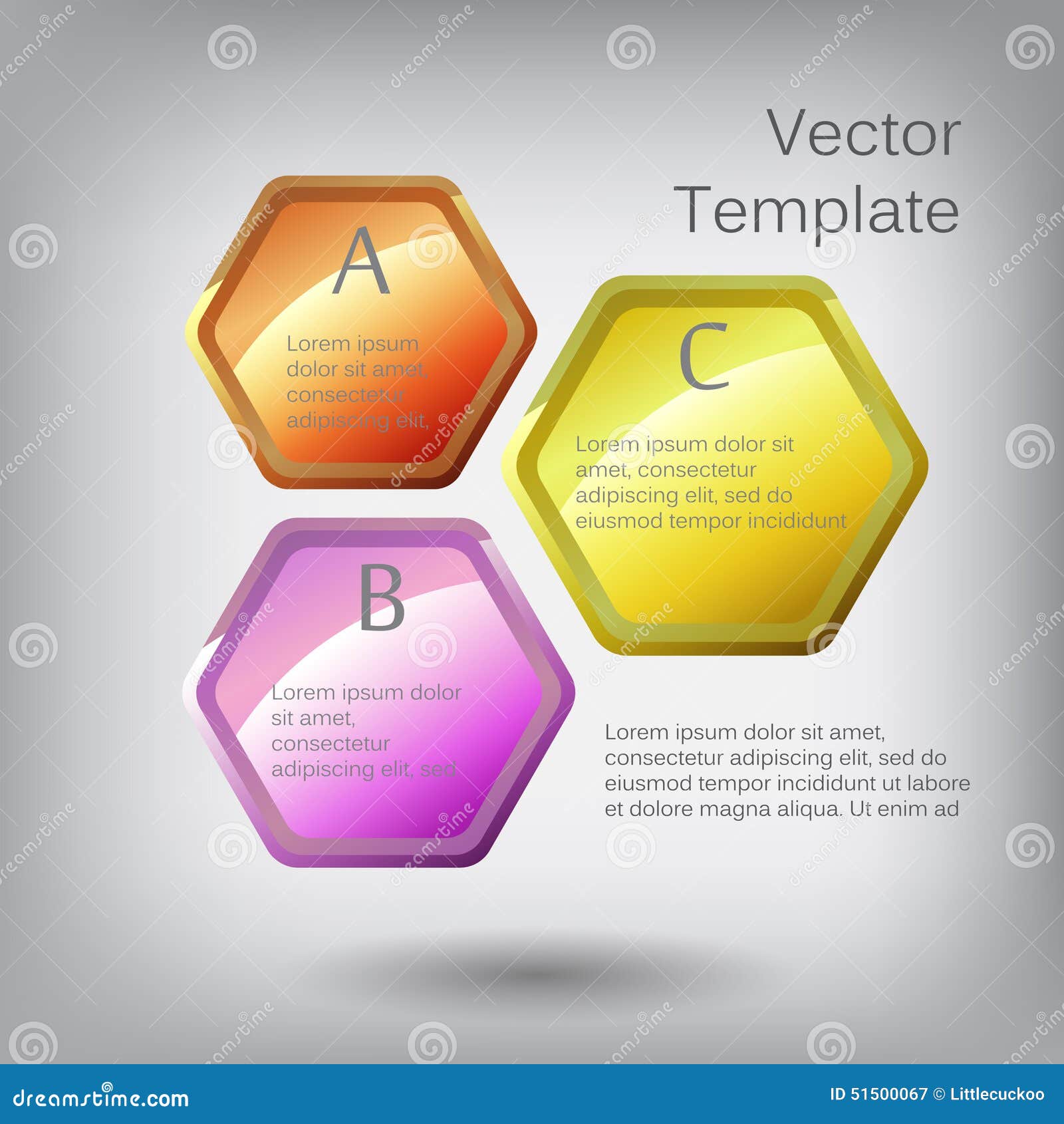 Vector 3d Hexagon Elements for Infographic Stock Vector - Illustration ...