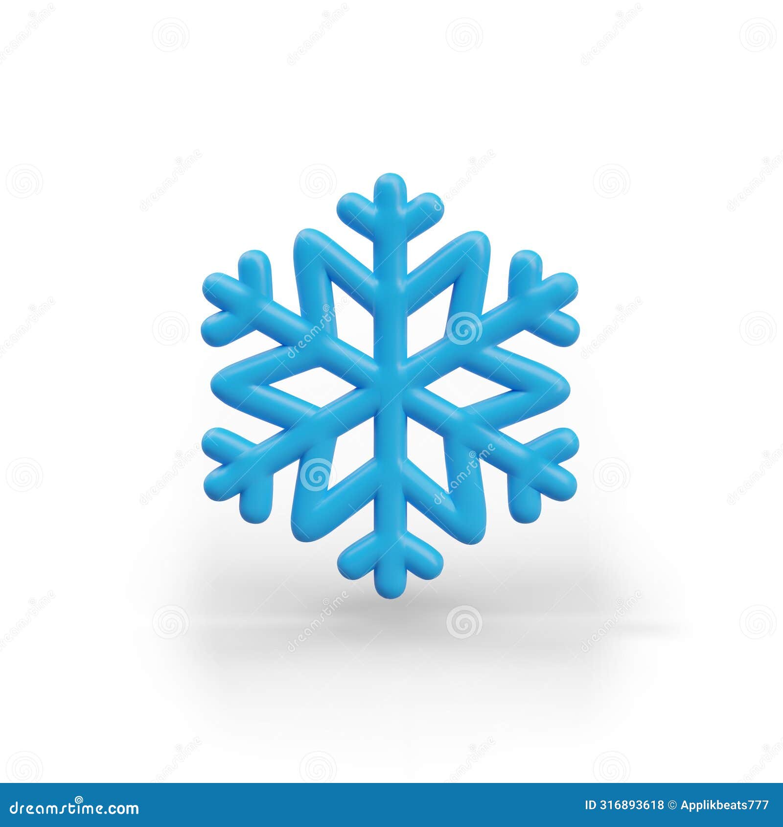 Vector 3D Hexagonal Snowflake. Blue Winter Decorative Element, Symbol ...