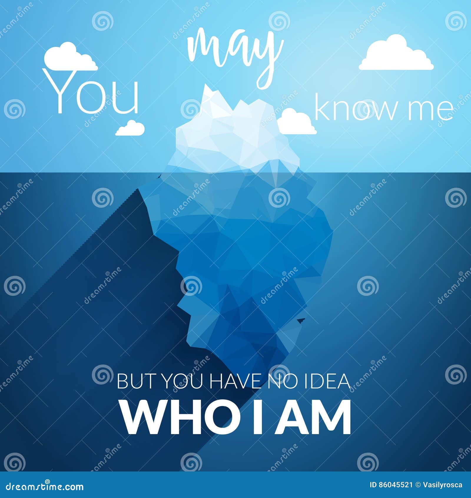 Vector 3d Iceberg Illustration Concept. Place for Quote about Person ...