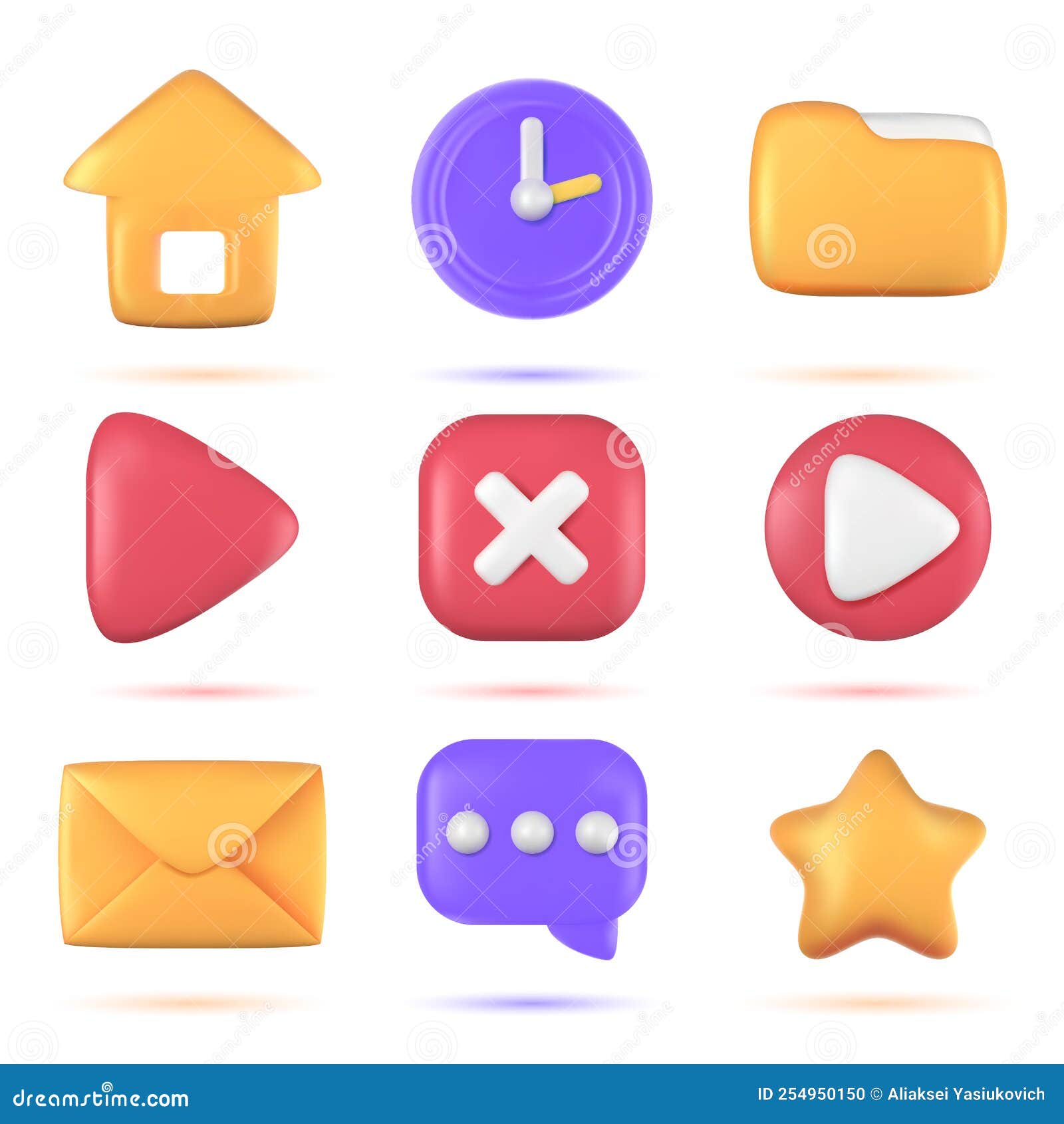 3d vector icon set. stock vector. Illustration of business - 254950150