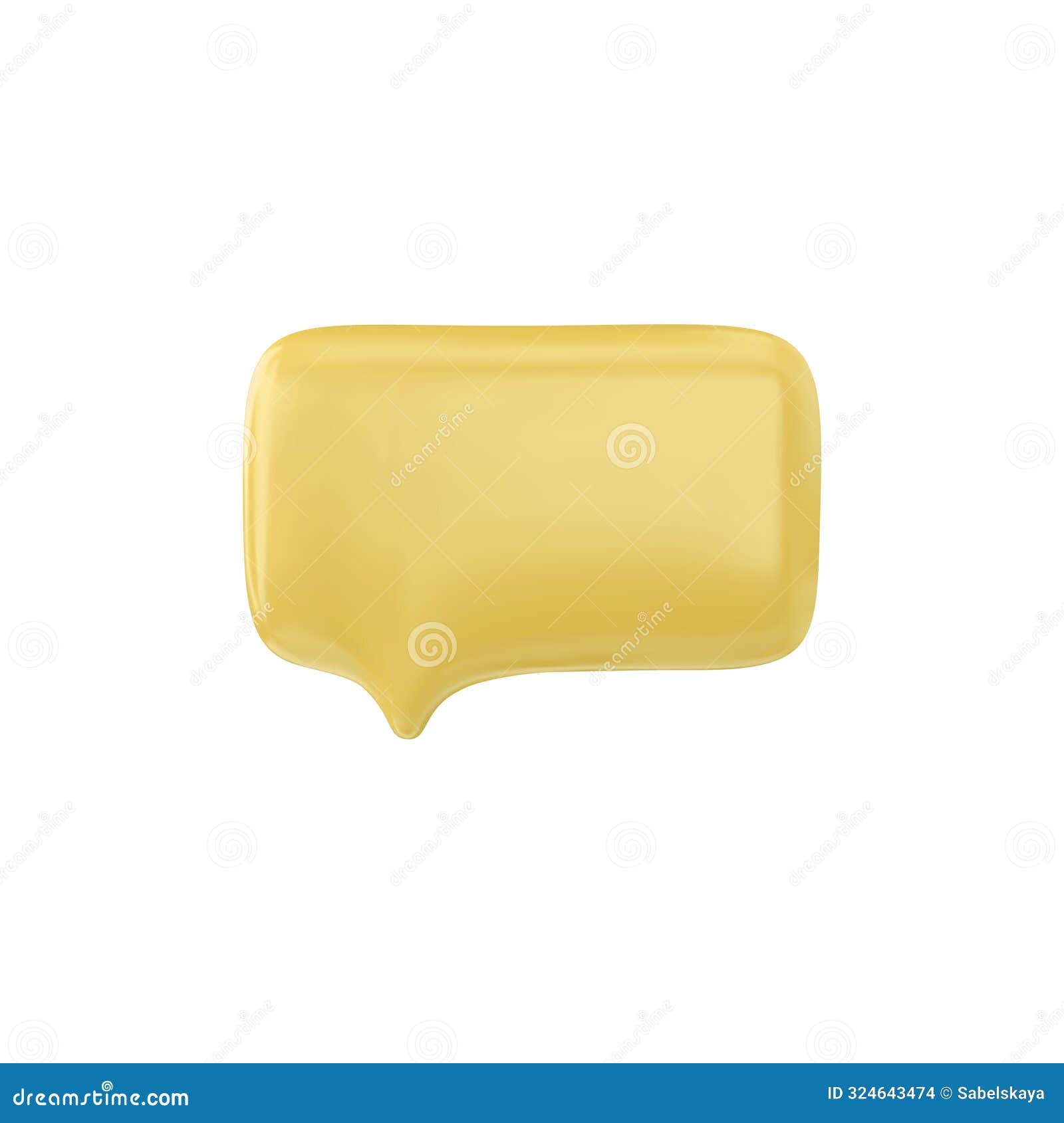 Vector 3D Illustration of a Blank Yellow Dialog Box. Isolated ...