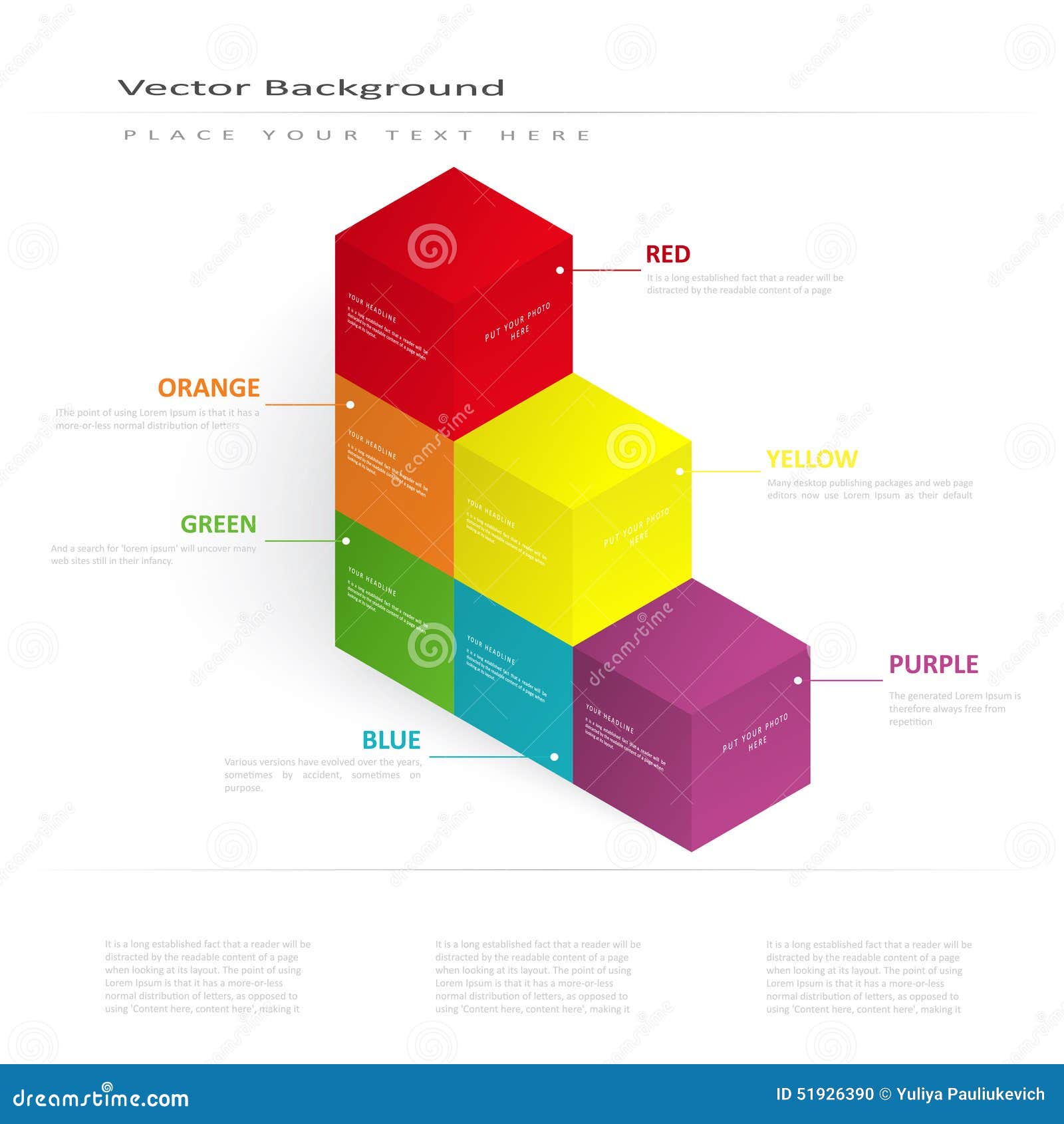 Vector 3d Illustration Color Cubes Stock Vector - Illustration of ...