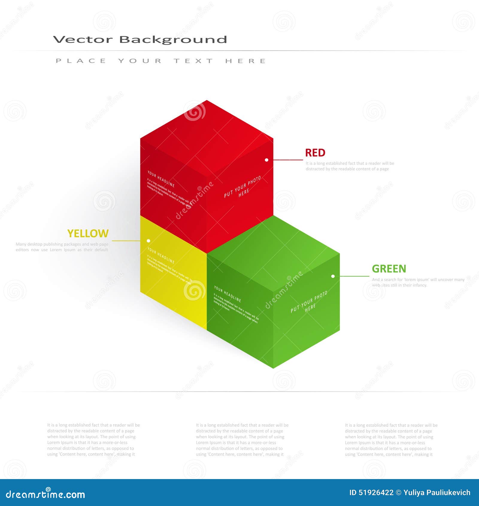 Vector 3d Illustration Color Cubes Stock Vector - Illustration of cover ...