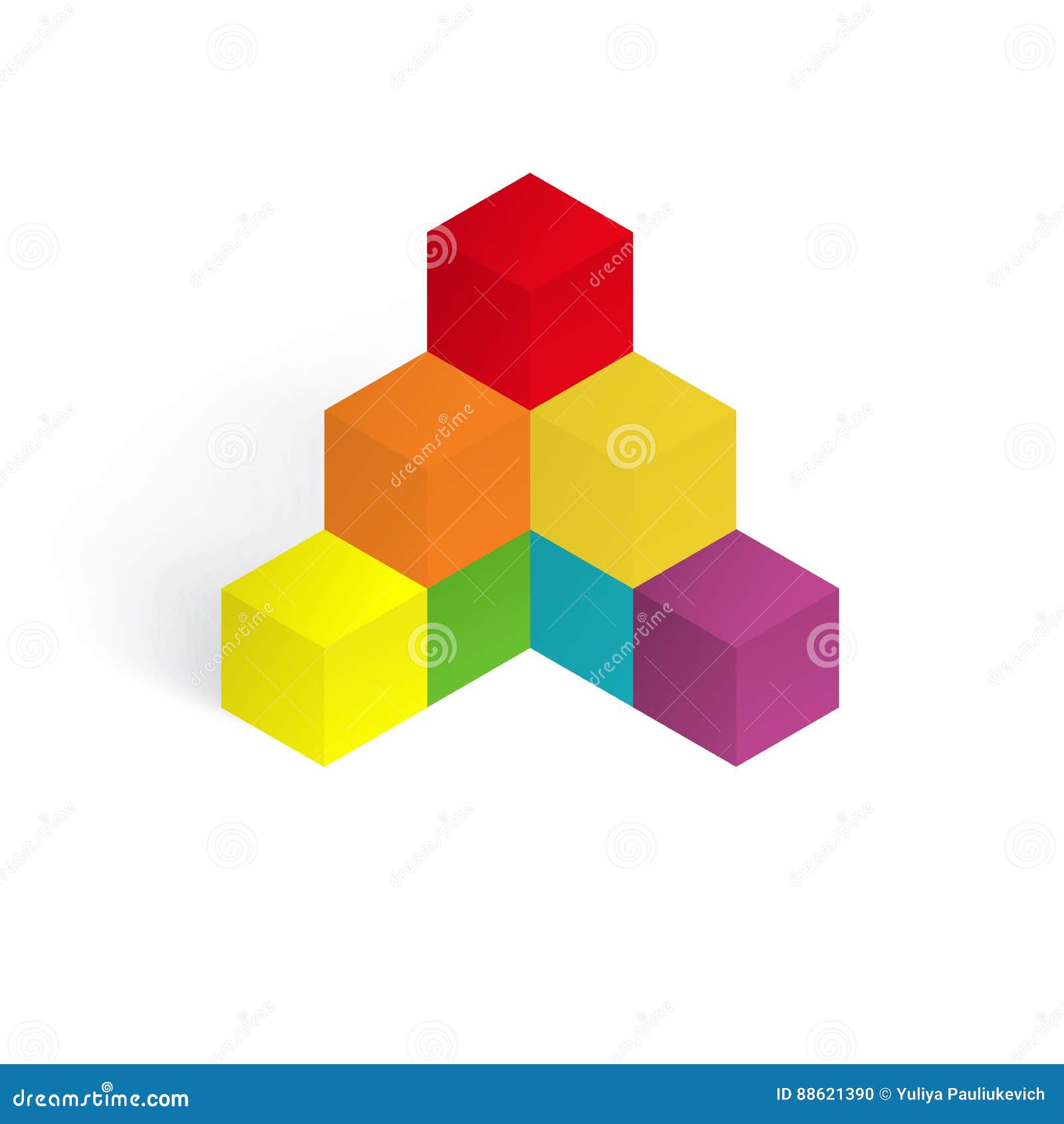 Vector 3d Illustration Color Cubes Stock Vector - Illustration of ...