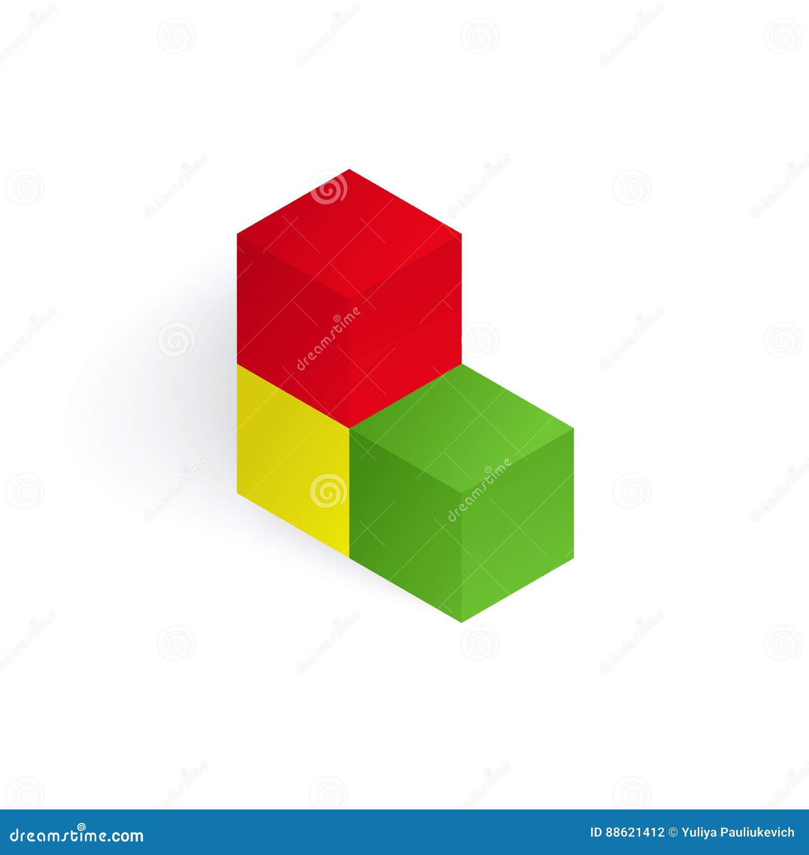 Vector 3d Illustration Color Cubes Stock Vector - Illustration of shape ...