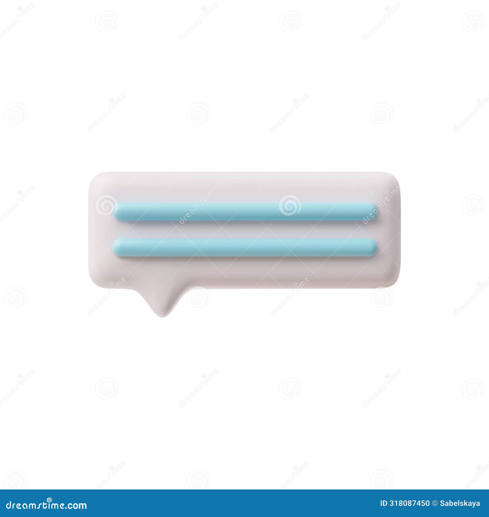Isolated 3D Message Box, Social Chat Illustration on Isolated ...