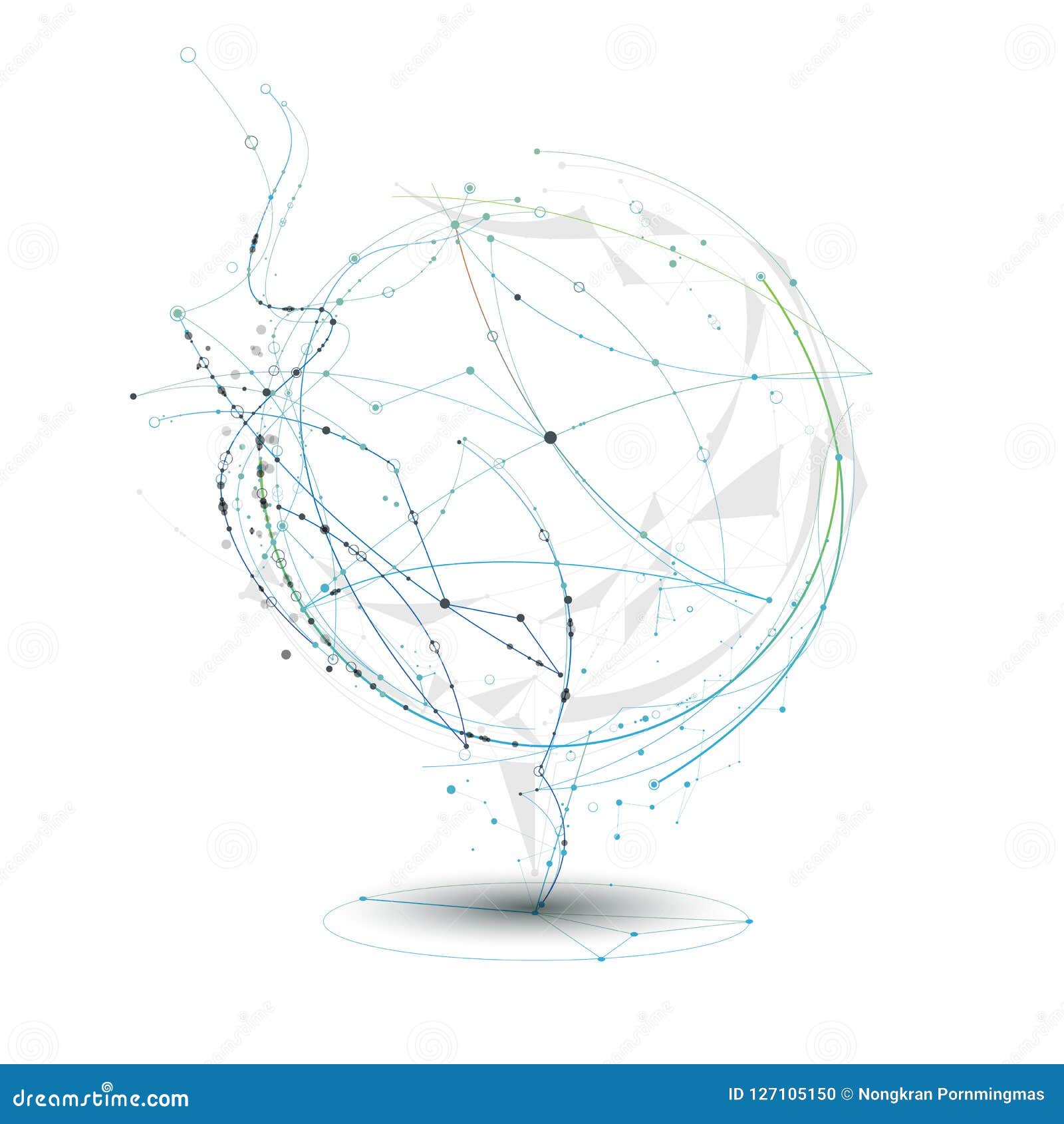 Vector 3D Illustration Geometric, Polygon with Molecule Structure Stock ...