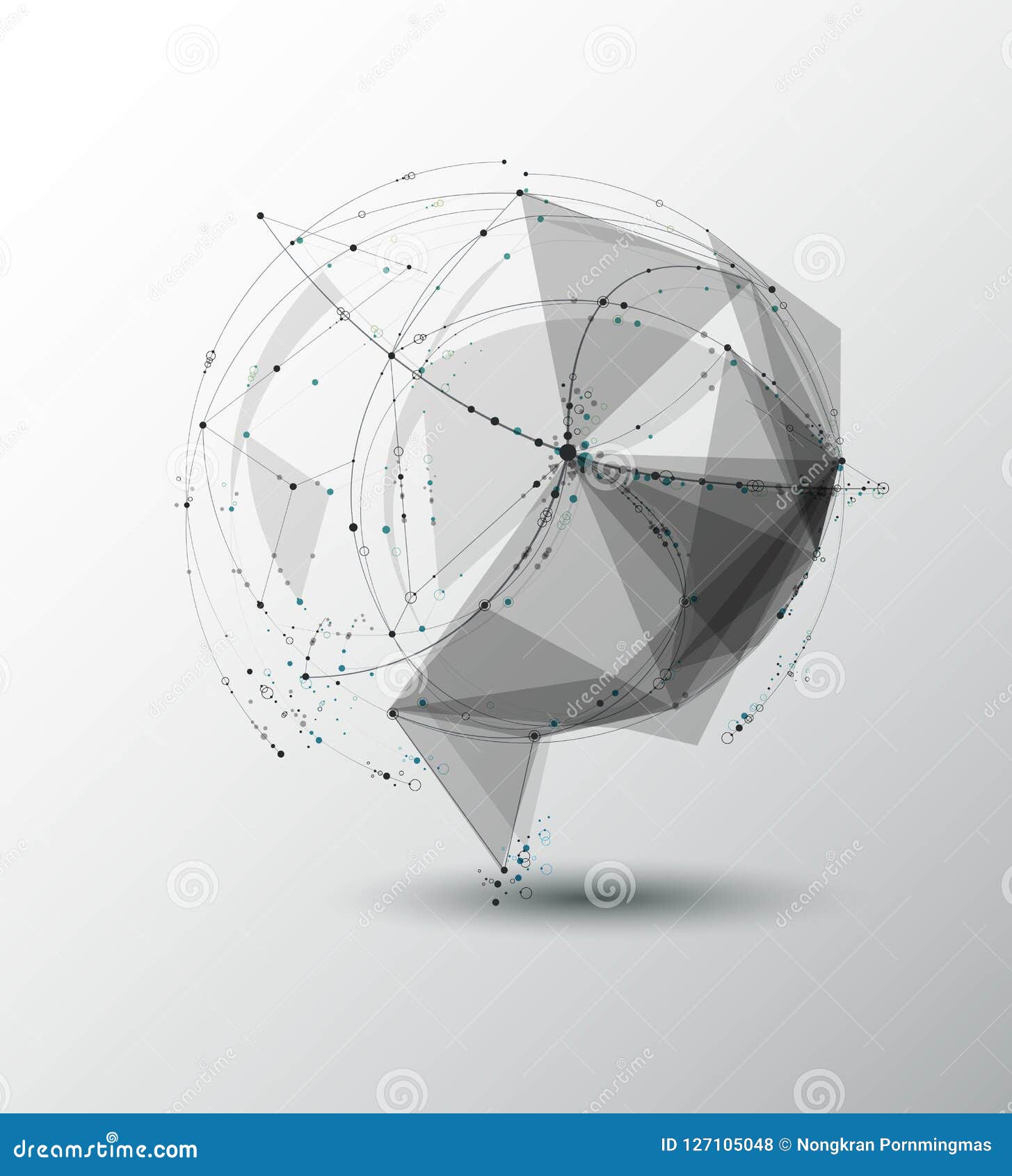 Vector 3D Illustration Geometric, Polygon with Molecule Structure Stock ...