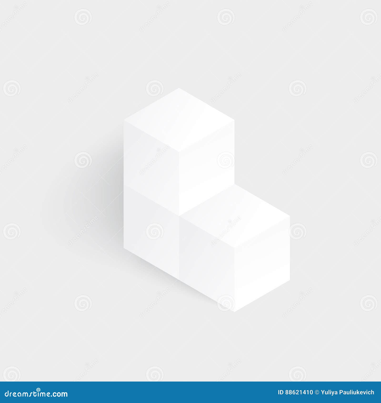 Vector 3d Illustration White Cubes Stock Vector - Illustration of ...