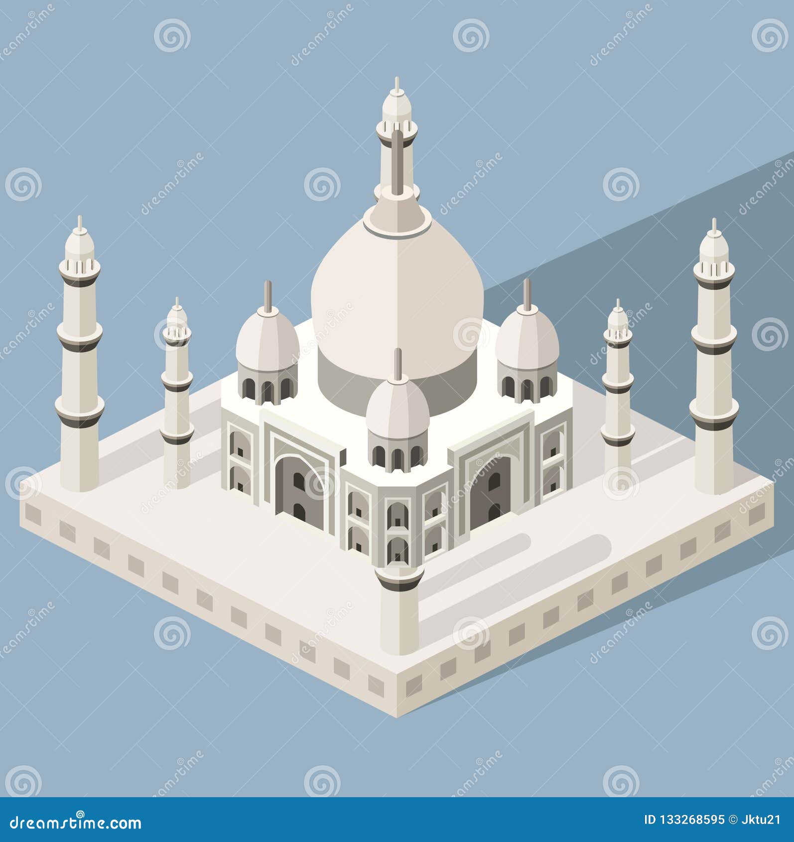 Vector 3d Isometric Icon of Taj Mahal Mausoleum with Colorful Flat ... Vector 3d Isometric Icon of Taj Mahal Mausoleum with Colorful Flat ...