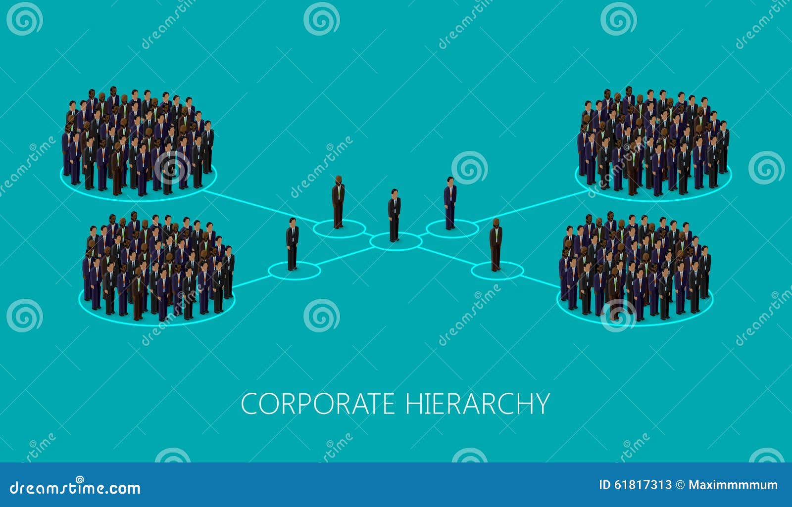 Staff Hierarchy Or Organization Structure Scheme Cartoon Vector ...