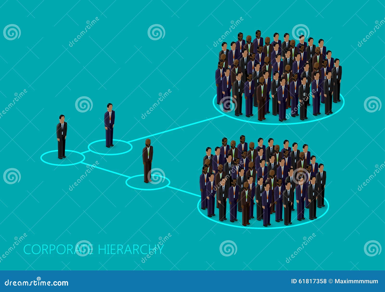 Staff Hierarchy Or Organization Structure Scheme Cartoon Vector ...