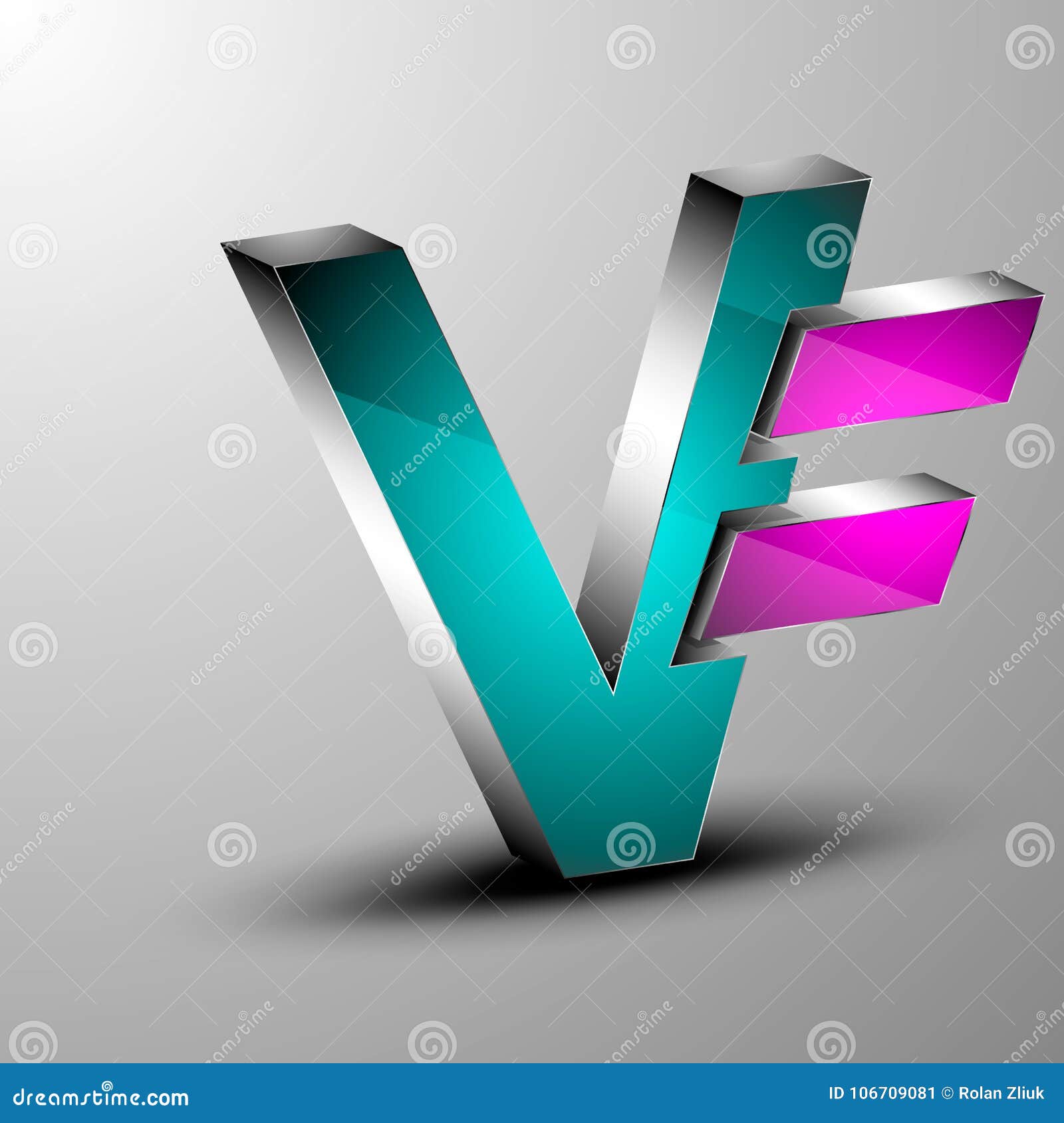 The vector 3d letter stock vector. Illustration of letter - 106709081