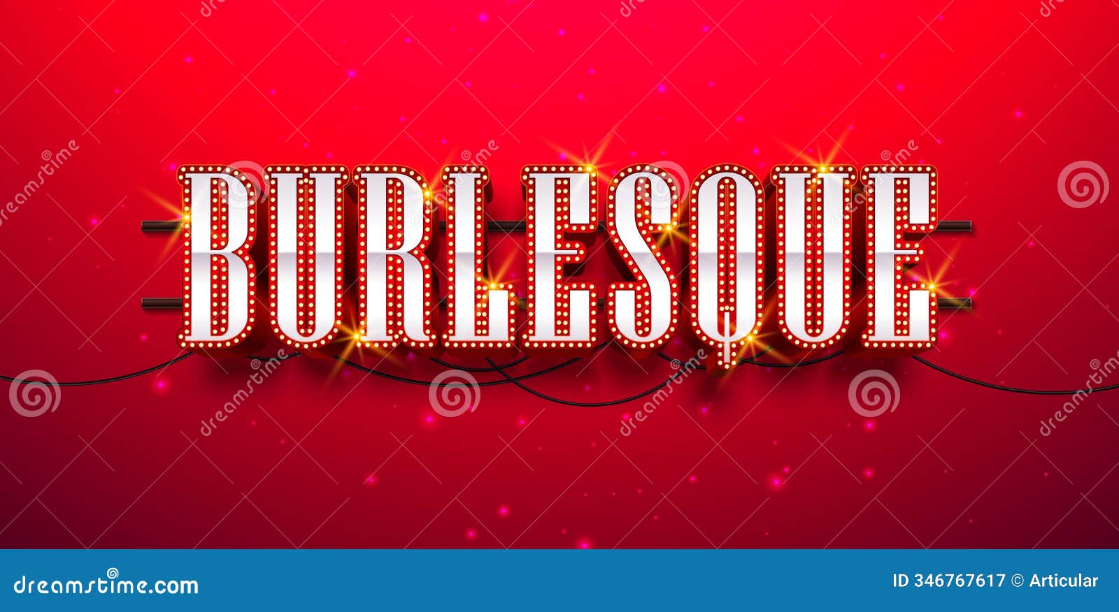 Vector 3d Light Bulb Burlesque Typography Lettering with Cable and ...