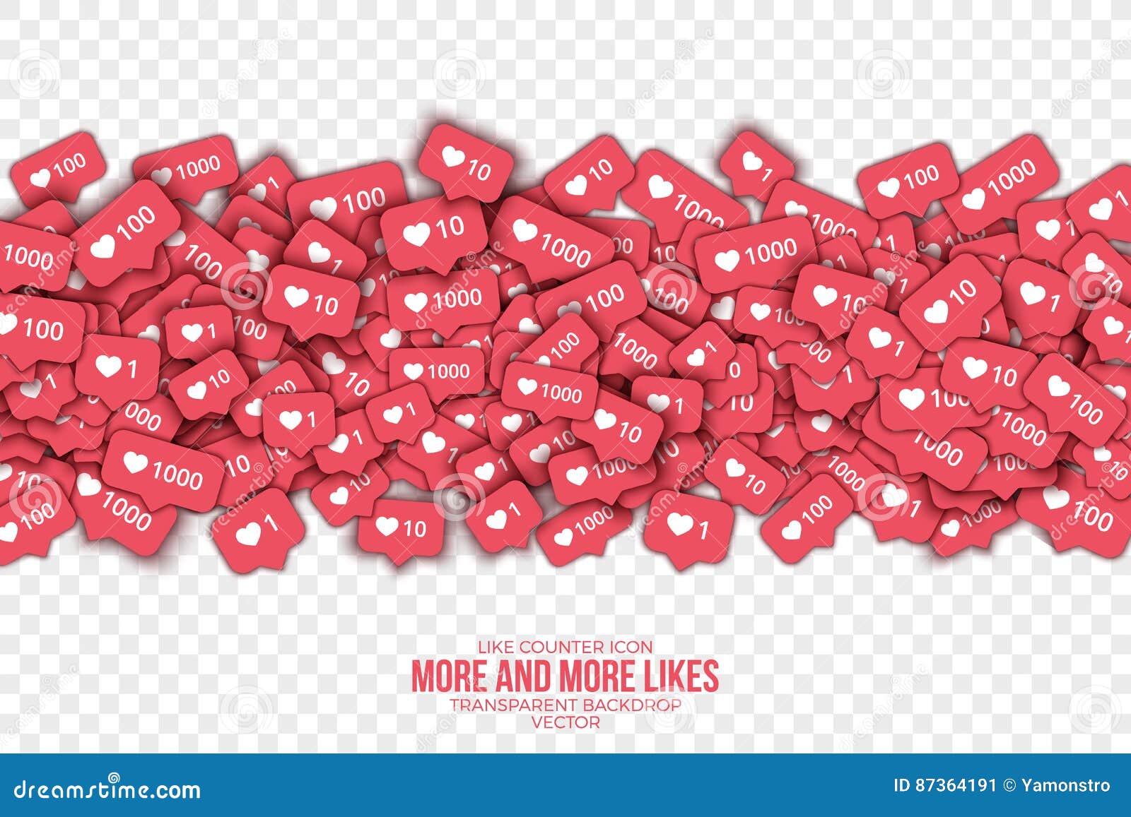 Vector 3D Like Counter Icons Abstract Background Stock Vector ...