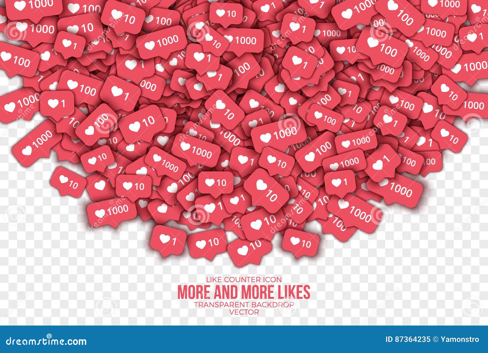 Vector 3D Like Counter Icons Abstract Background Stock Vector ...