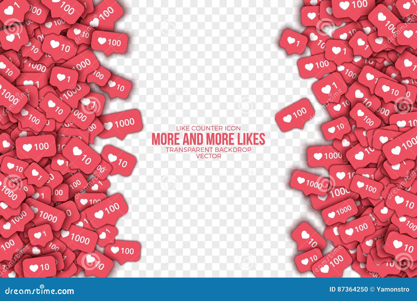 Vector 3D Like Counter Icons Abstract Background Stock Vector ...