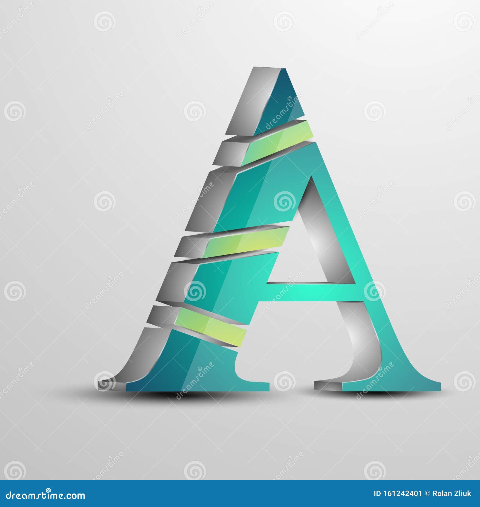 Vector 3D Logo Divided by Colored Sections Stock Illustration ...
