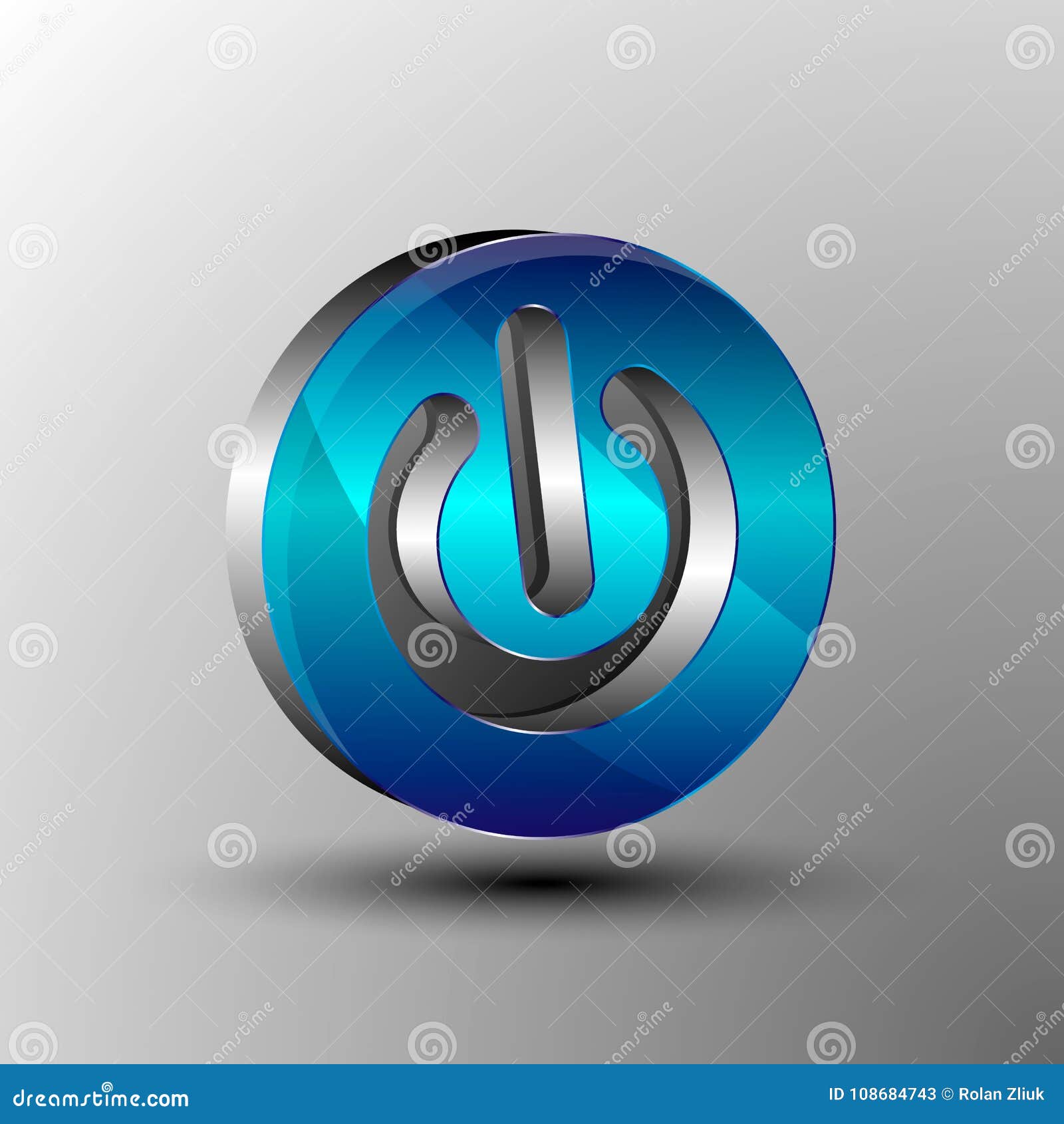 The Vector 3D Logo Power Button. Stock Vector - Illustration of graphic ...
