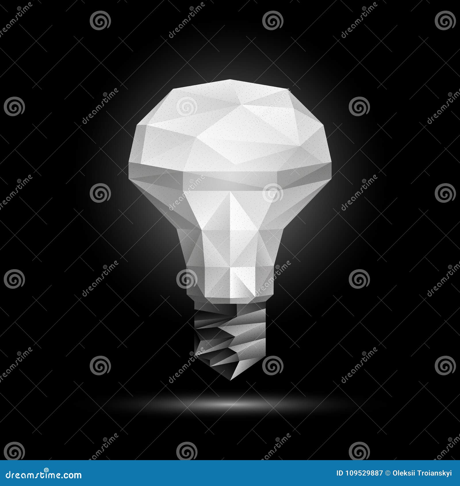 3d Low Poly Led Light Bulb Model. Glowing Polygonal Bulb Illustration ...