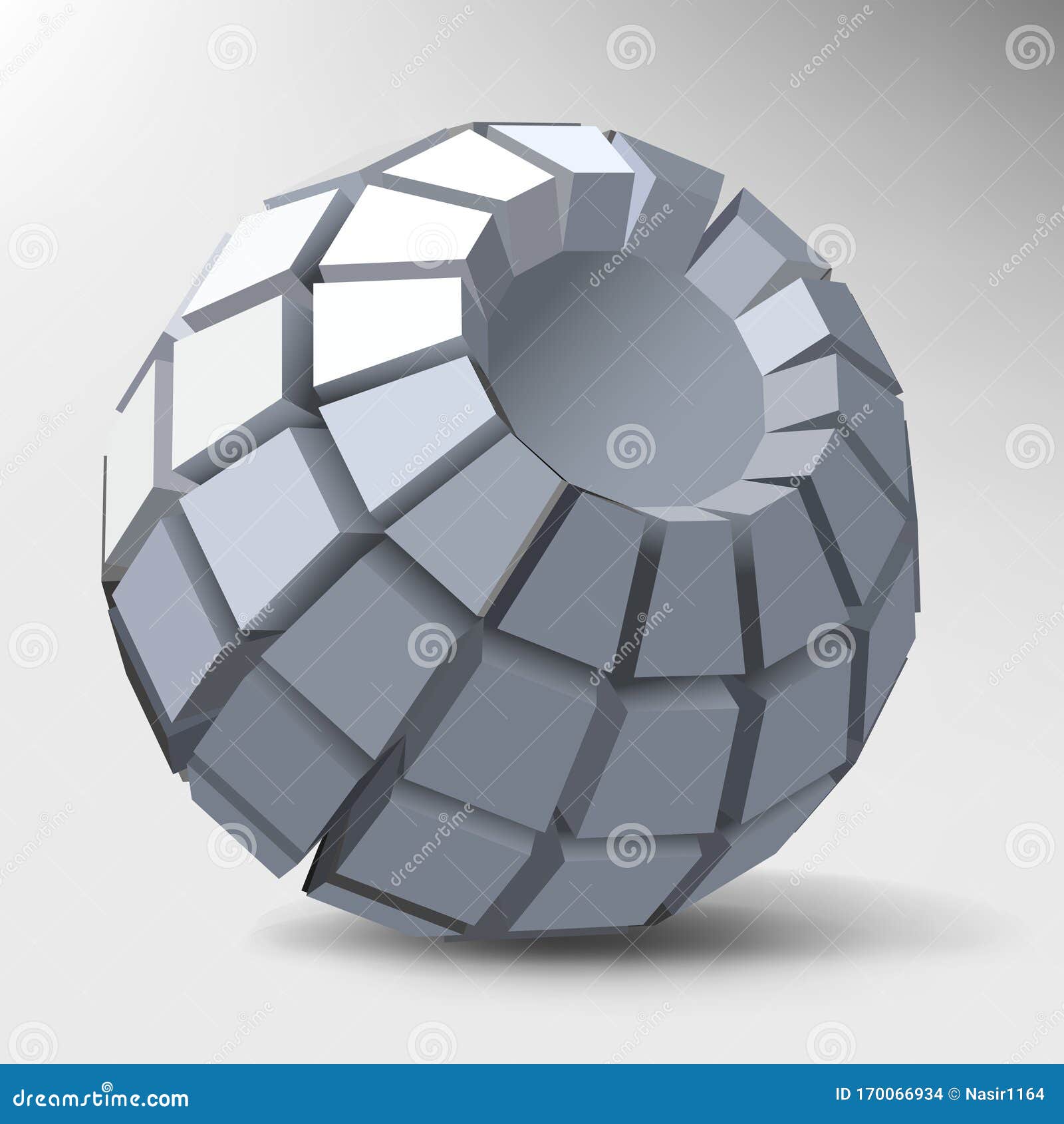 Vector 3d Geometric Poly Extruded Sphere Ball Stock Vector ...