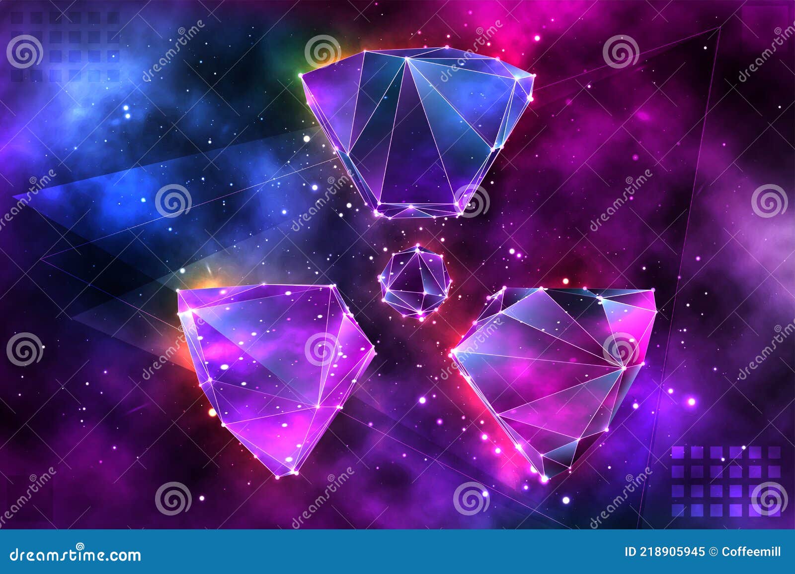 Vector 3d Object on Space Background Stock Vector - Illustration of ...