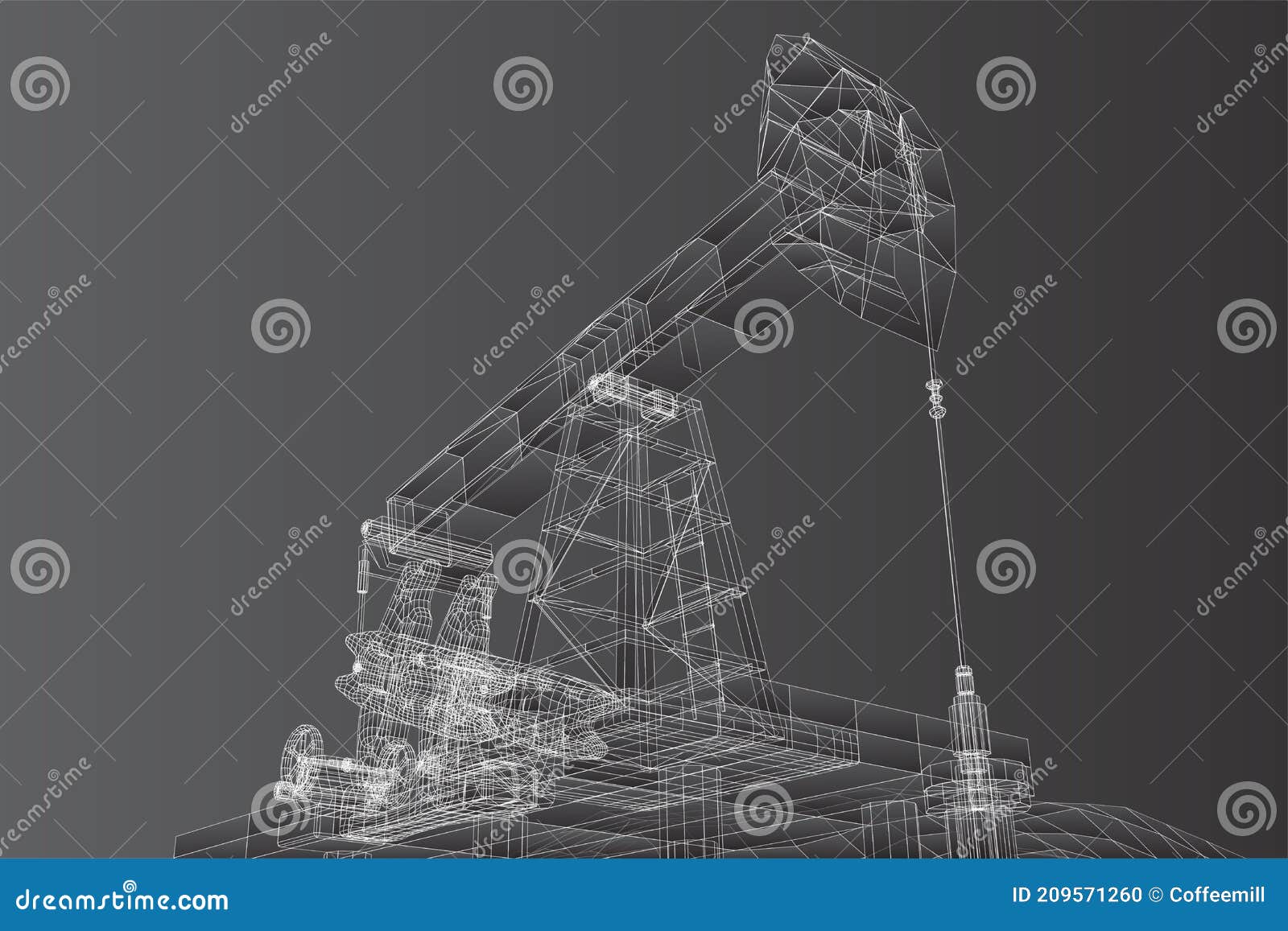 Vector 3d Oil Rigs from Polygons and Lines Stock Vector - Illustration ...