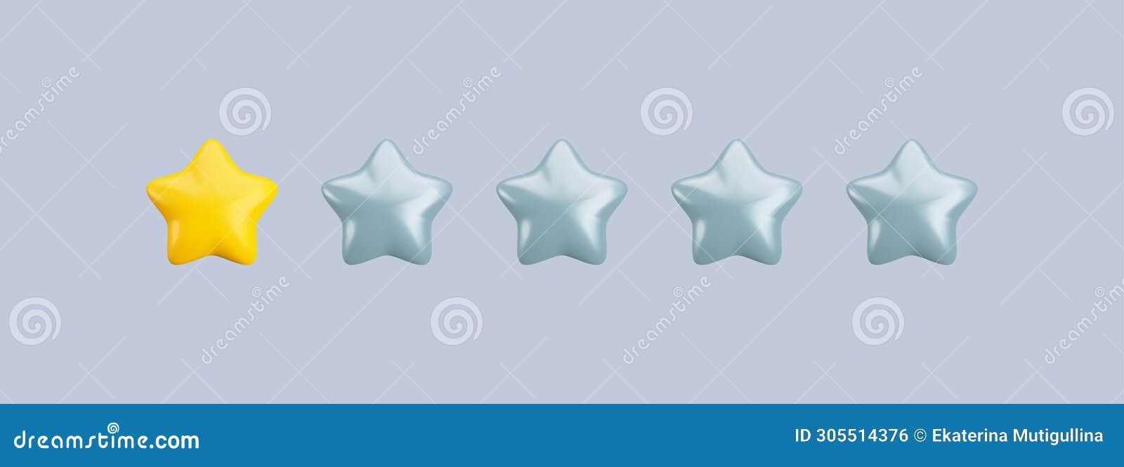 Vector 3d One Star Rating Icon. One Star Out of Five Stock Vector ...