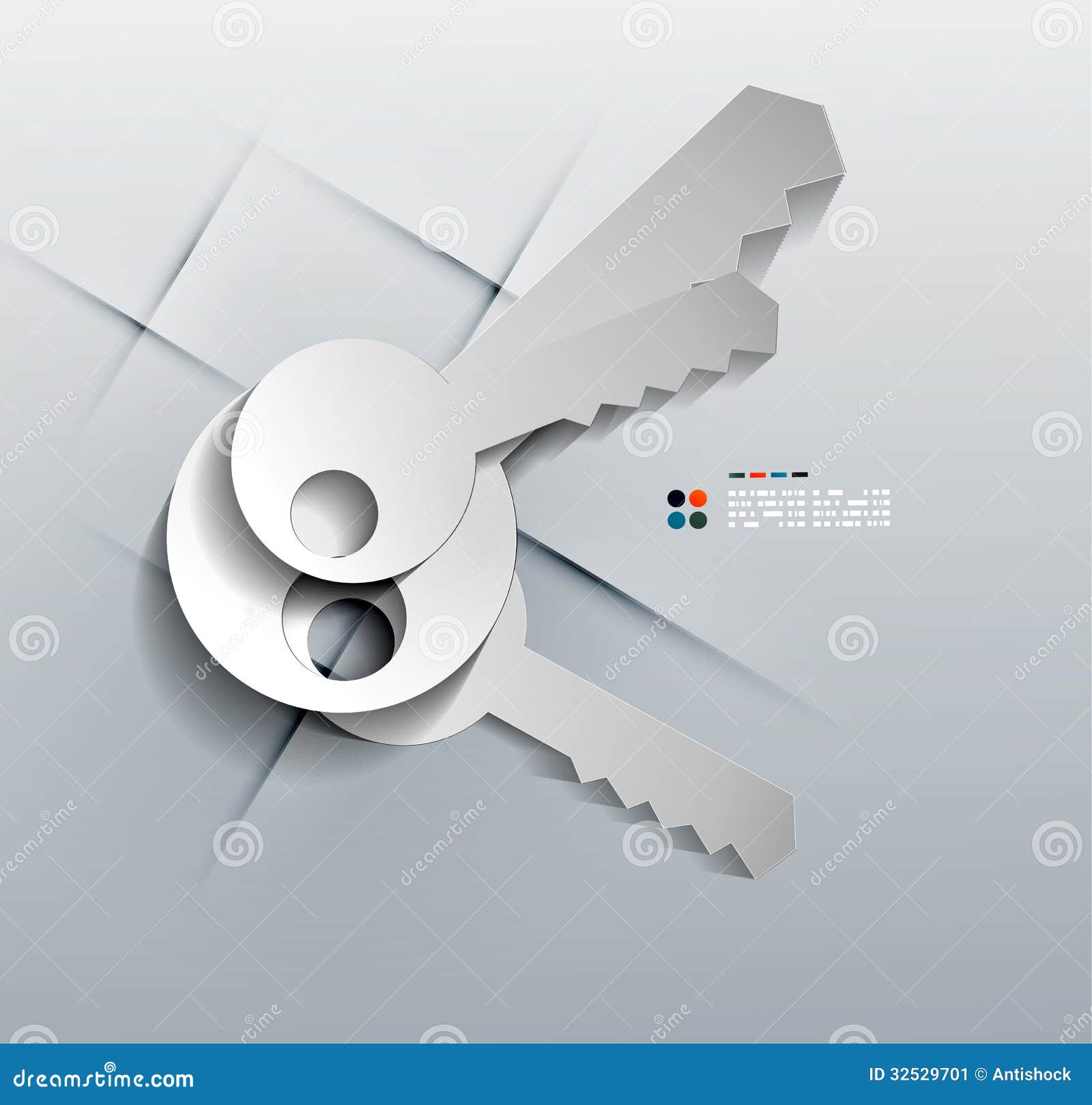 Vector 3d Paper Keys Modern Design Stock Vector - Illustration of ...