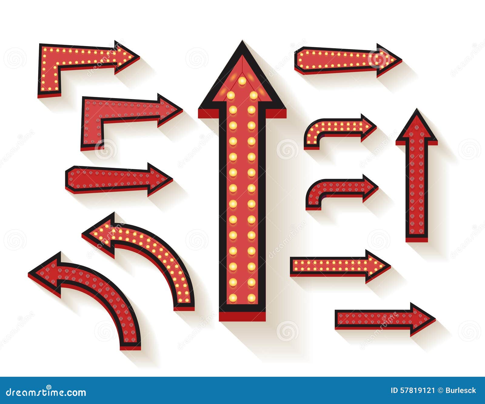 Vector 3d Pijlen Met Elektrische Bollen Vector Illustratie - Illustration of pictogram, wijzer ...