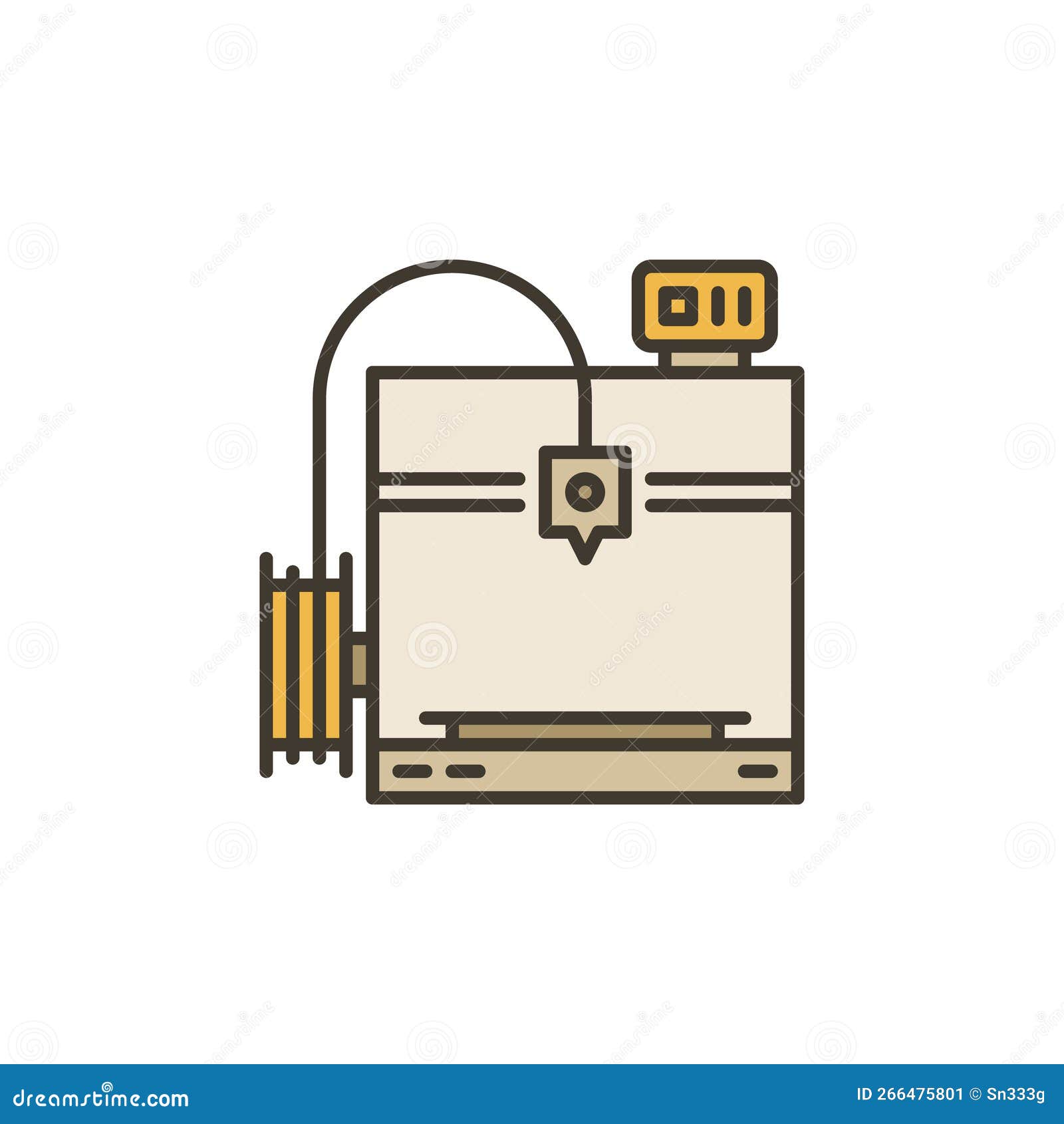 Vector 3D Printer Additive Manufacturing Concept Colored Icon Stock ...