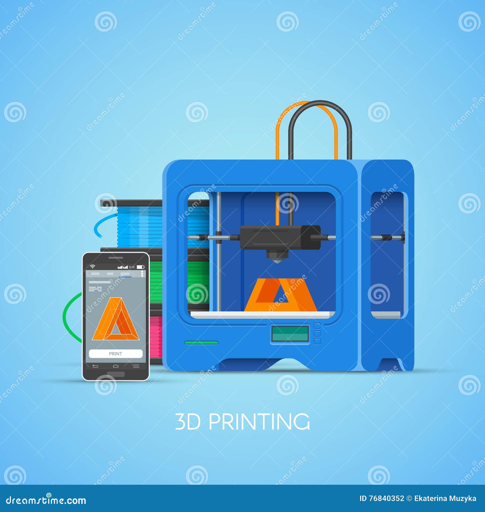 Industrial 3D Printer Prints A House Concept. File Contains Transparent ...