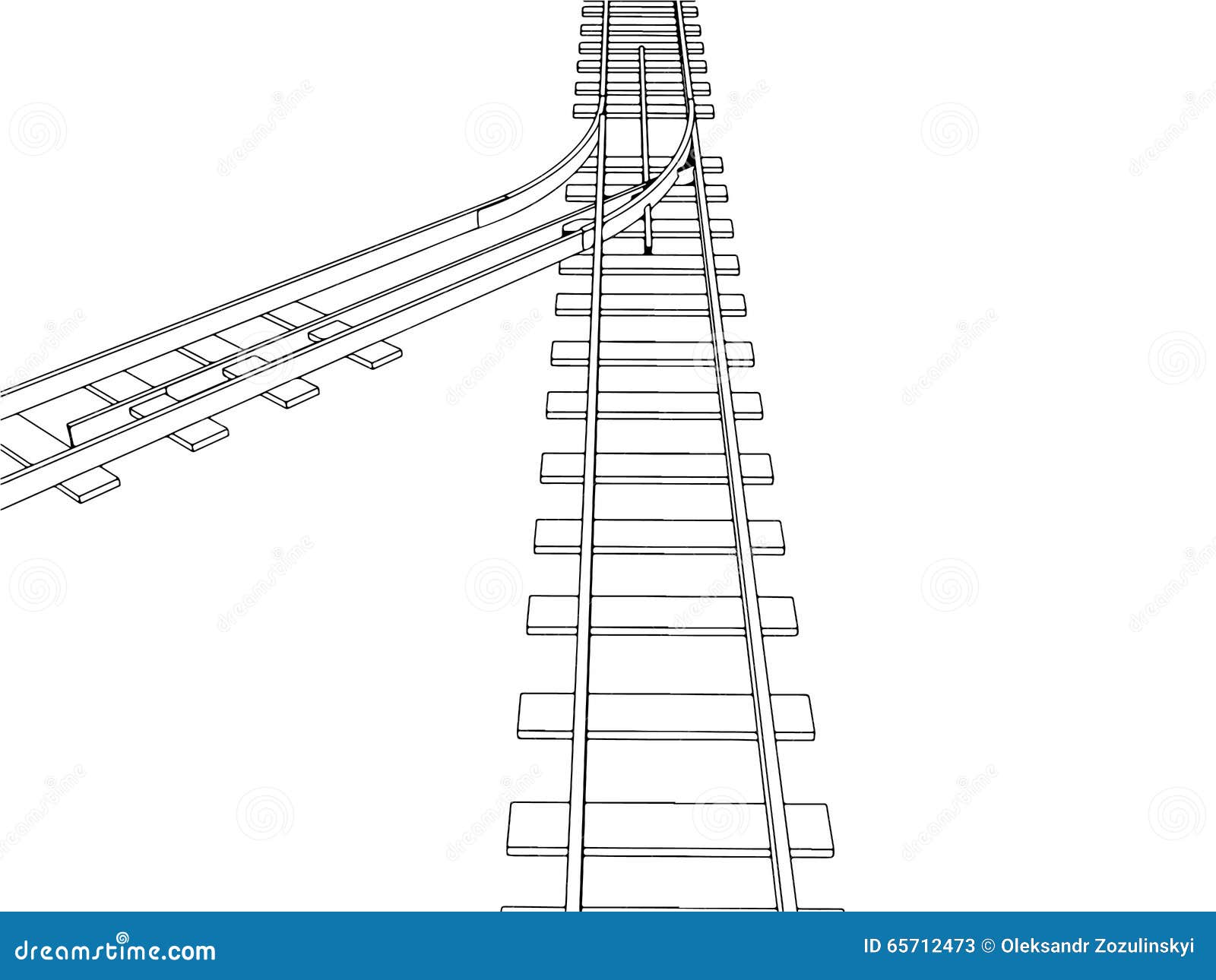 Vector 3d Railway, Railroad Track Silhouette Stock Vector ...