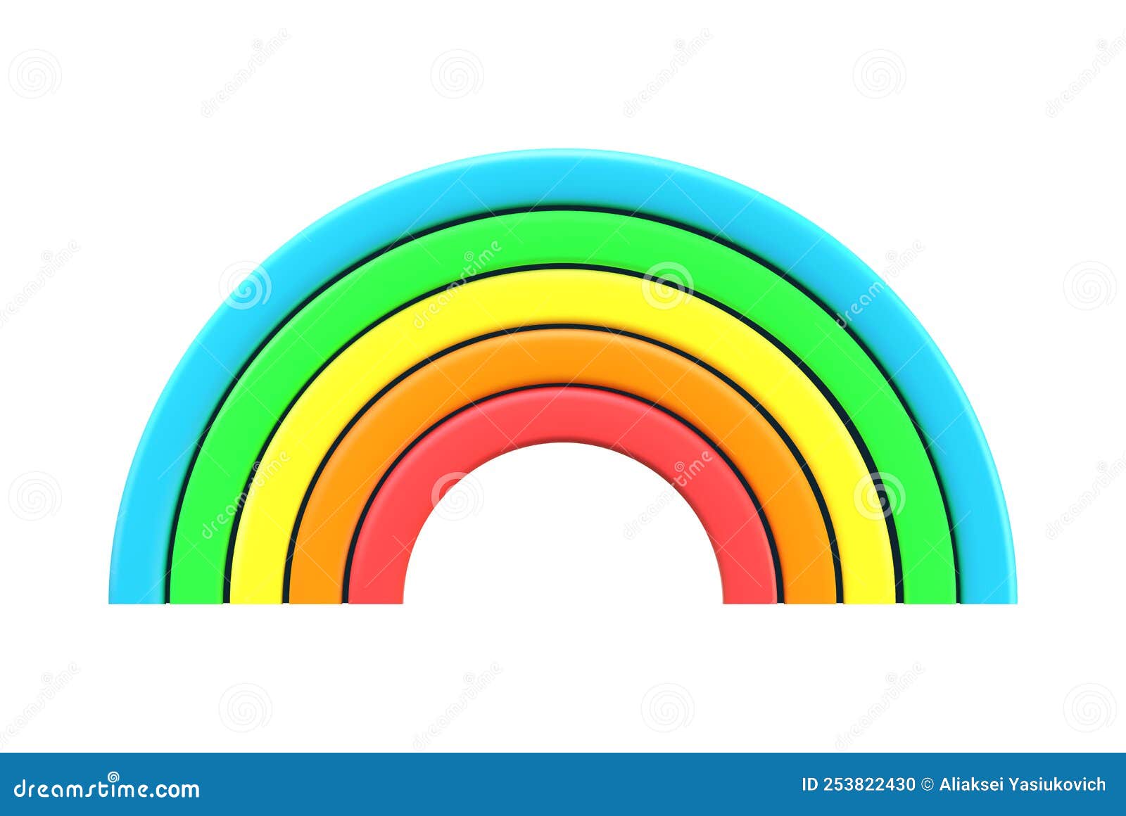 Vector 3d rainbow. stock vector. Illustration of decor - 253822430