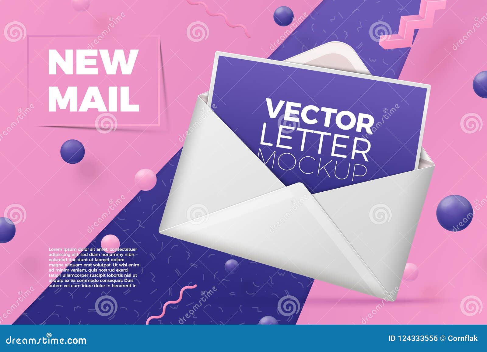 Vector 3d Realistic Abstract Scene, Open Envelope Stock Vector ...