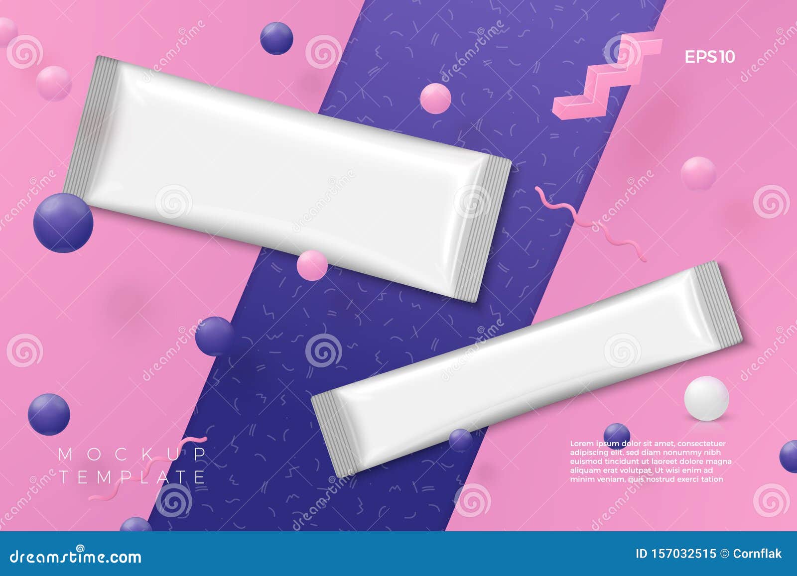 Vector 3d Abstract Scene with Plastic Stick Packs Stock Vector ...