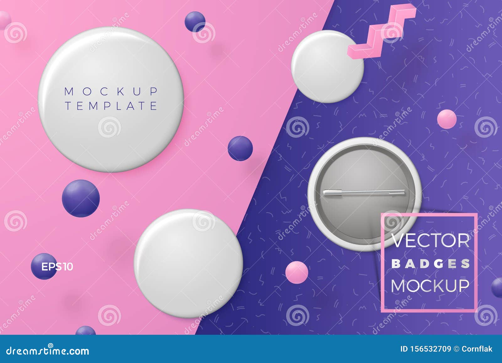 Vector Realistic Badges Abstract Scene with Text Stock Vector ...