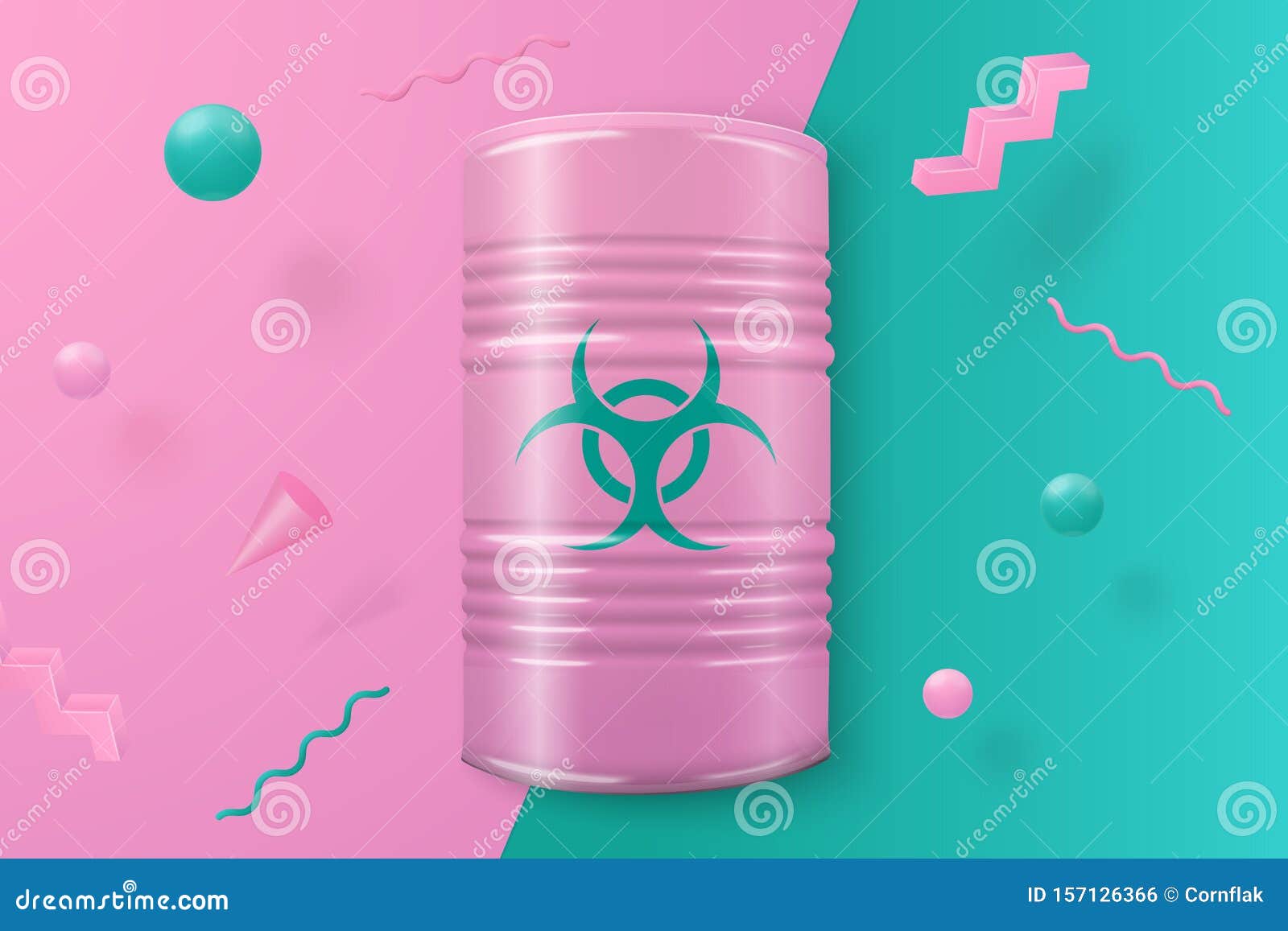 Vector Realistic Biohazard Barrel Abstract Scene Stock Vector ...