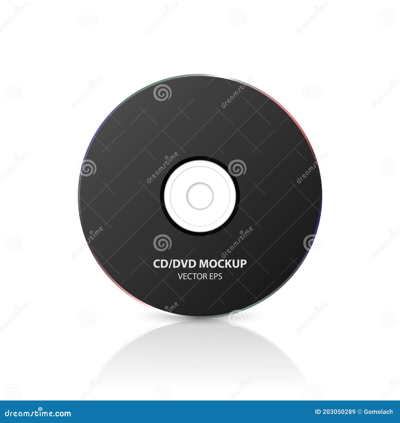 Vector 3d Realistic Black Blank CD, DVD Closeup Isolated on White ...