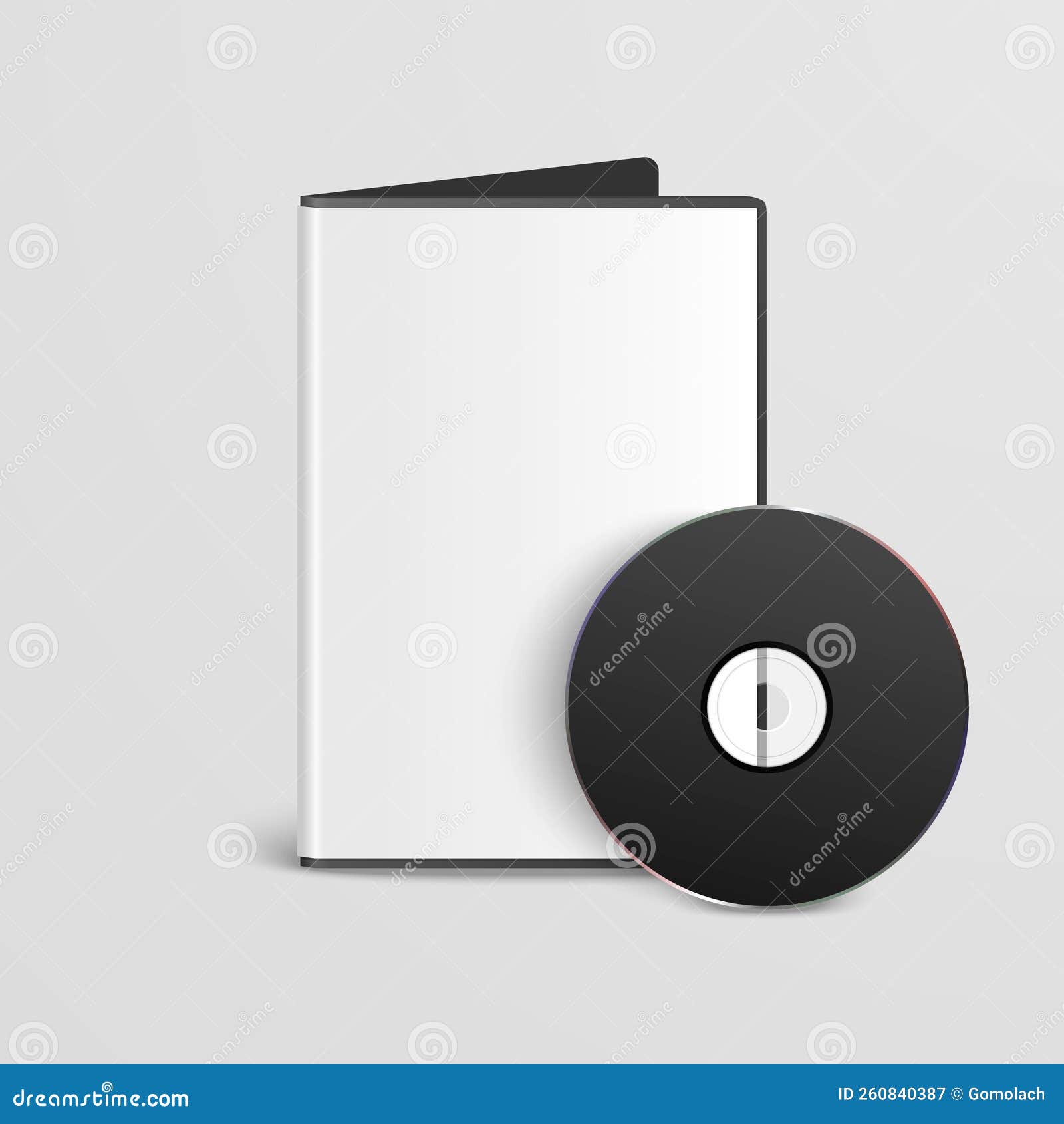Vector 3d Realistic Black CD, DVD with Paper Cover, Envelope, Case ...