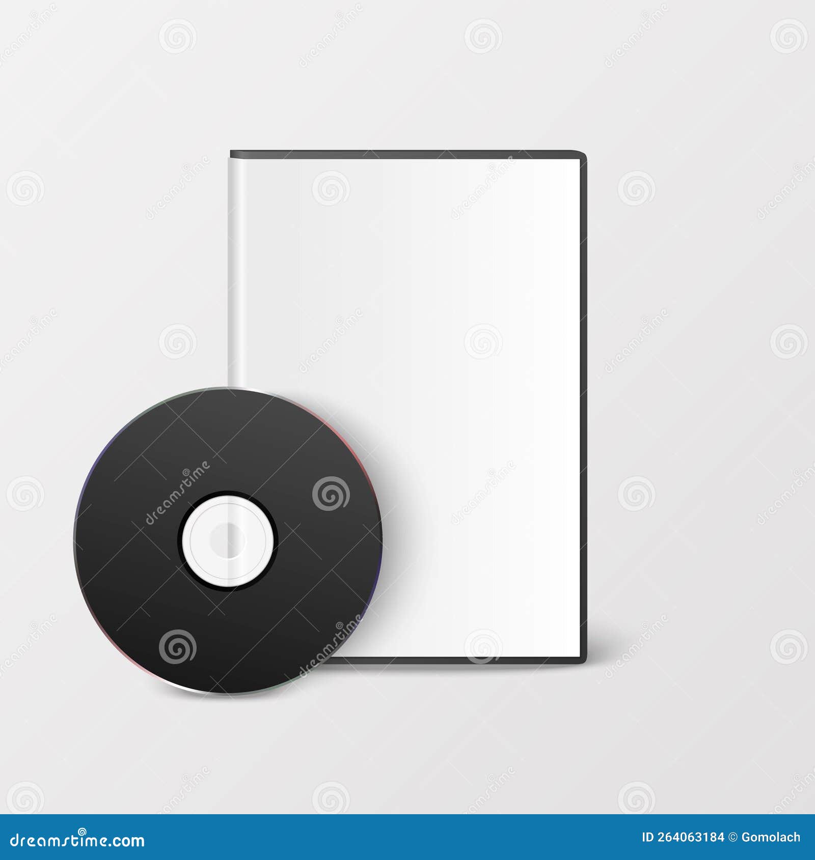 Vector 3d Realistic Black CD, DVD with Plastic Cover, Envelope, Case ...