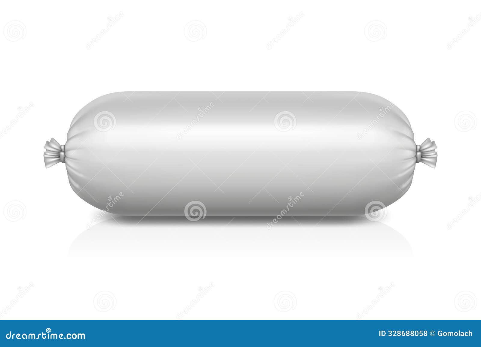 Sausage Packaging Mockup. Realistic White Cellophane Wrappers ...