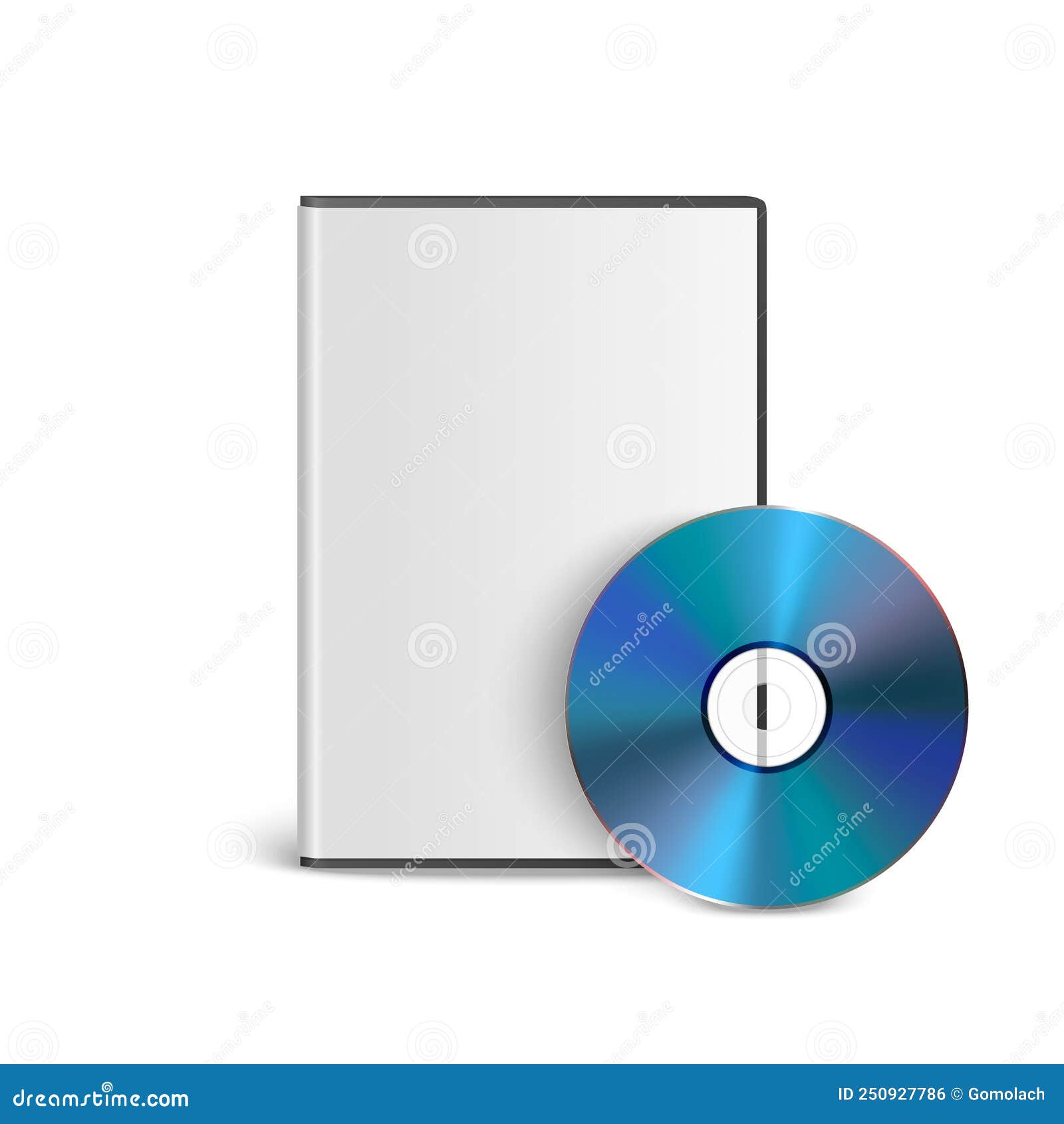 Vector 3d Realistic Blue CD, DVD with Case Isolated on White. CD Box ...