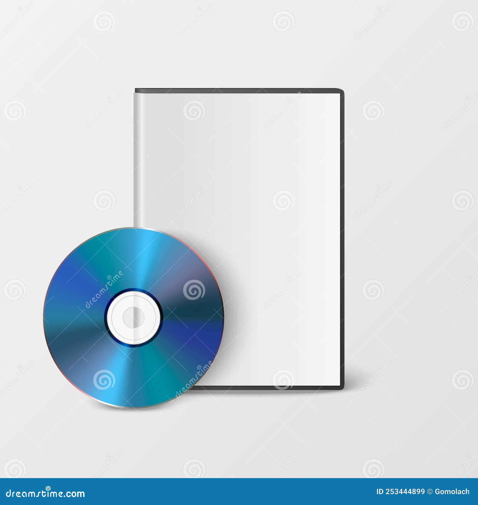 Vector 3d Realistic Blue CD, DVD with Case Isolated on White. CD Box ...