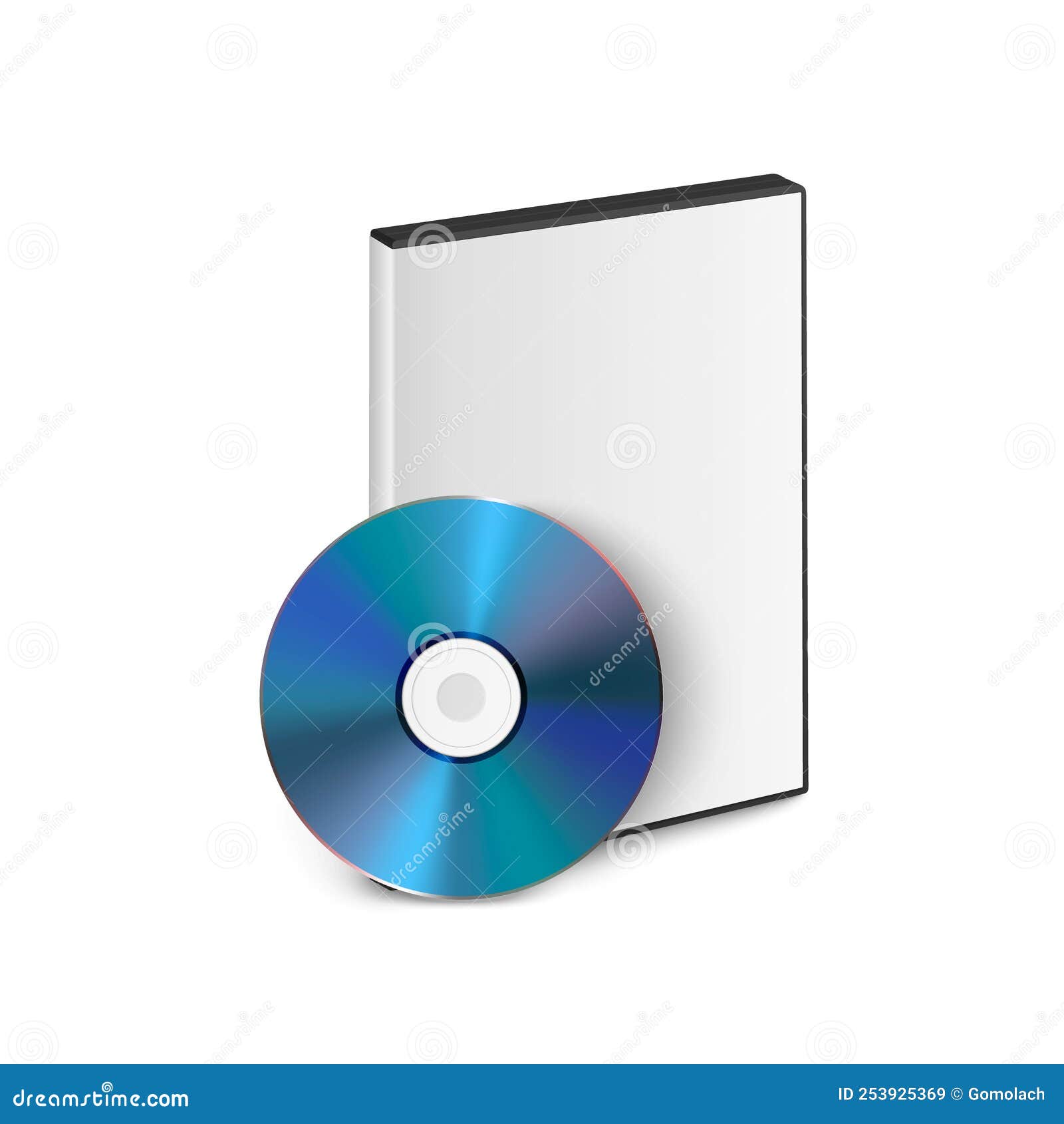 Vector 3d Realistic Blue CD, DVD with Case Isolated on White. CD Box ...