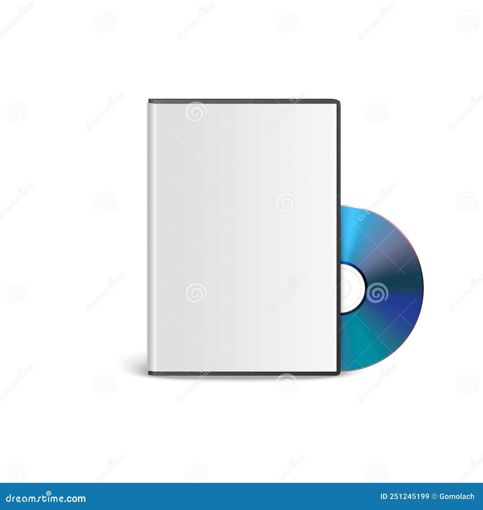 Vector 3d Realistic Blue CD, DVD with Case Isolated on White. CD Box ...