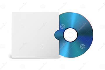 Vector 3d Realistic Blue CD, DVD with Paper Cover, Envelope, Case ...