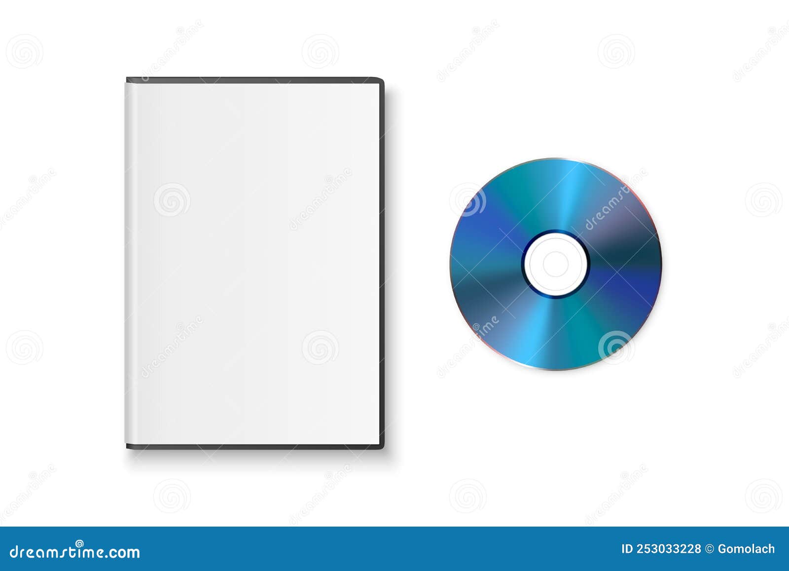 Vector 3d Realistic Blue CD, DVD with Plastic Case Isolated on White ...