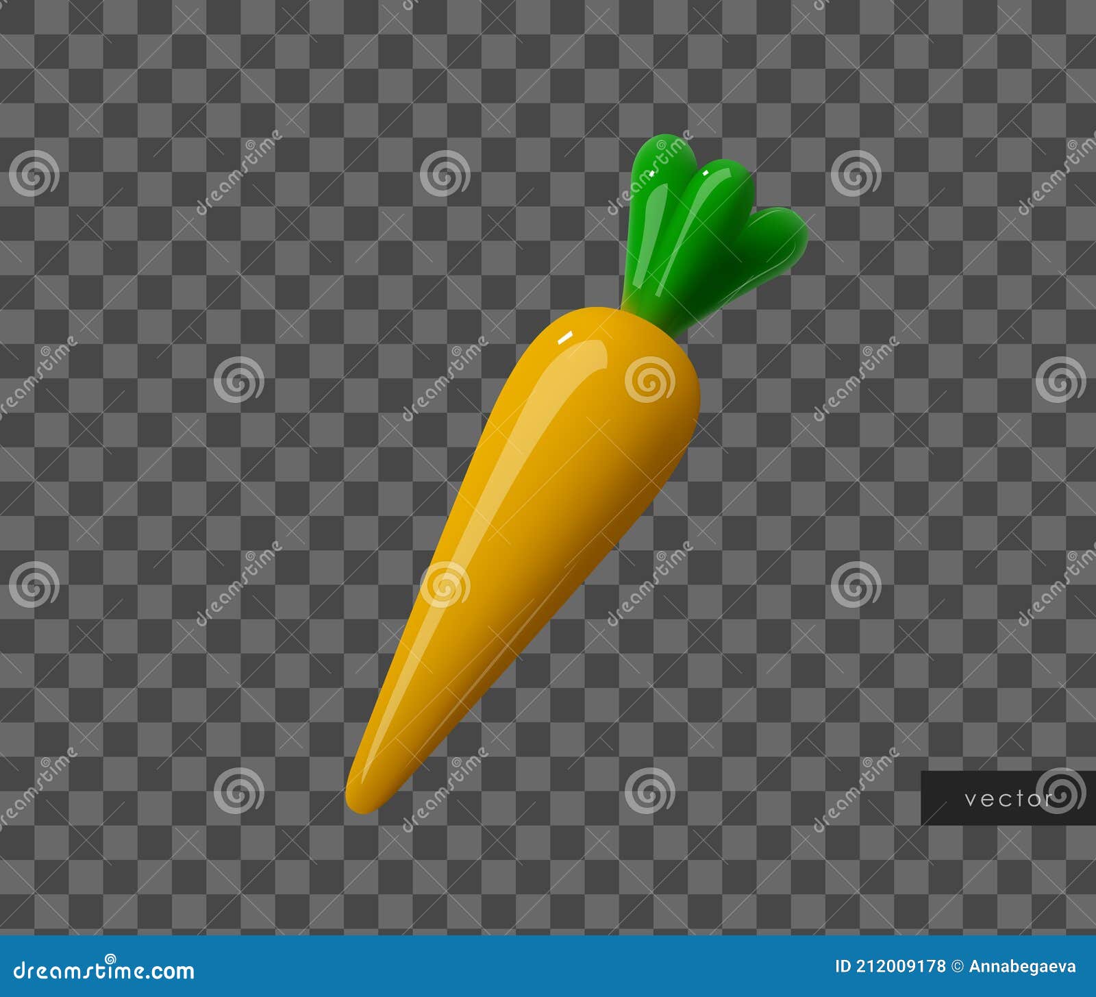 Vector 3d Realistic Carrot. Ceramic Decorative Object Stock Vector ...
